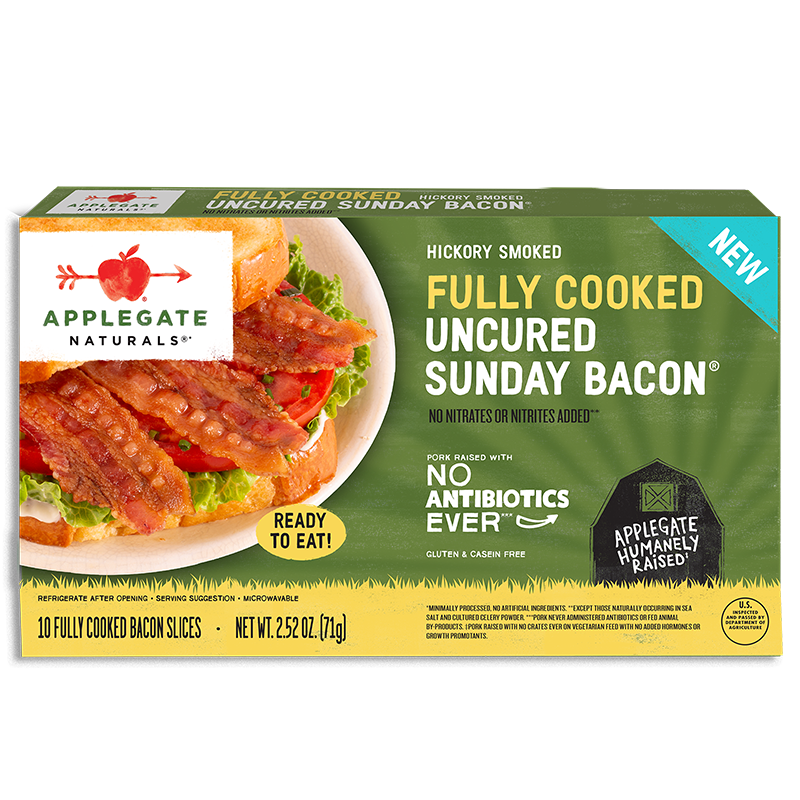 Products - Bacon - Applegate Naturals® Fully Cooked Sunday Bacon - Applegate